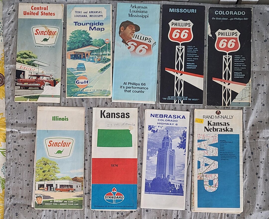 Vintage Road Maps - Etsy