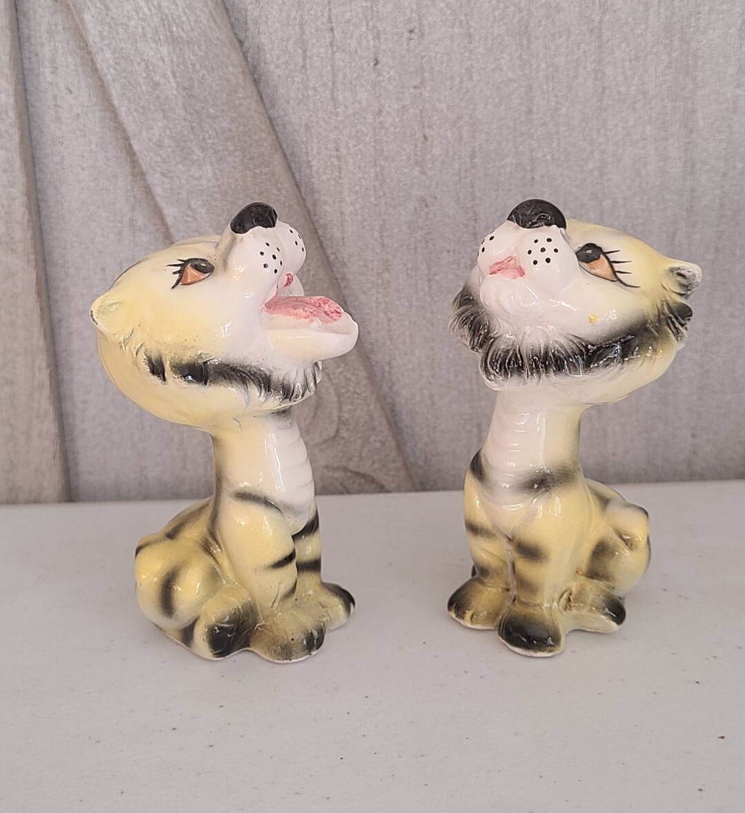 Vintage Tiger Salt and Pepper Shakers. - Etsy