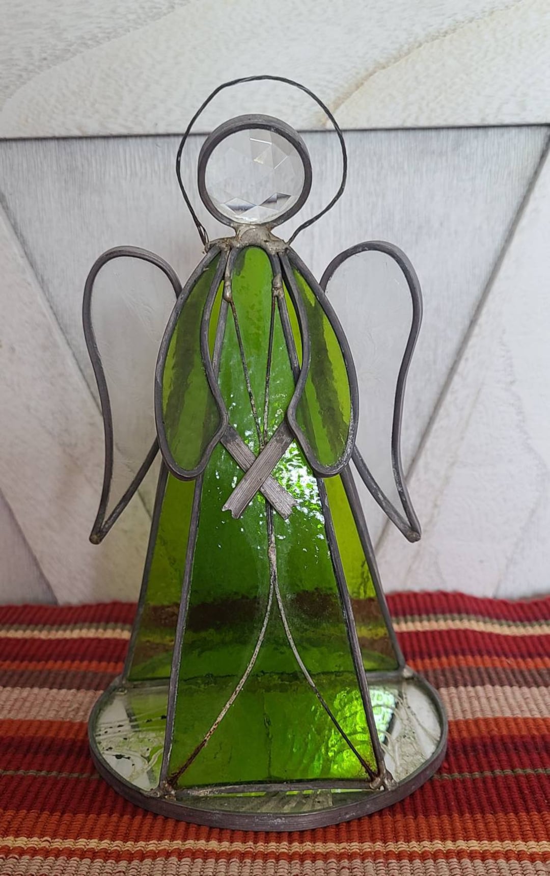 Vintage Stained Glass Angel Christmas Ornament - Etsy