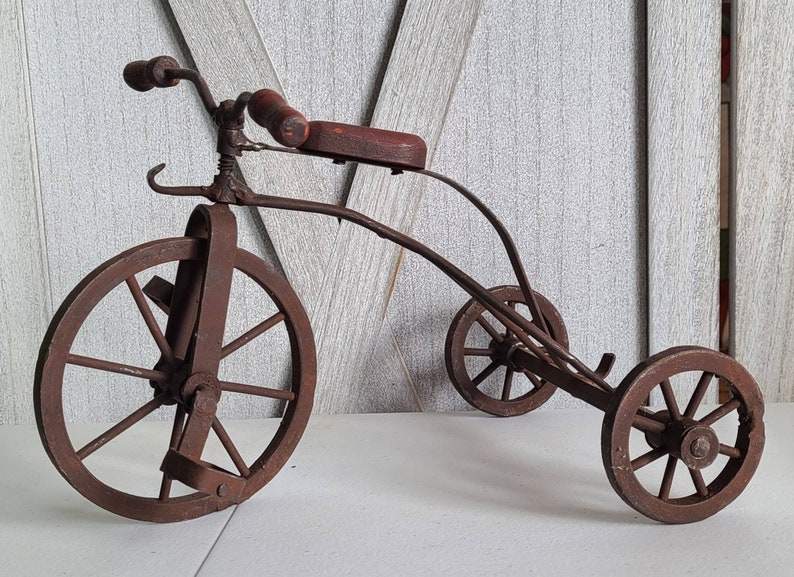 Vintage Cast Iron Miniature Tricycle - Etsy