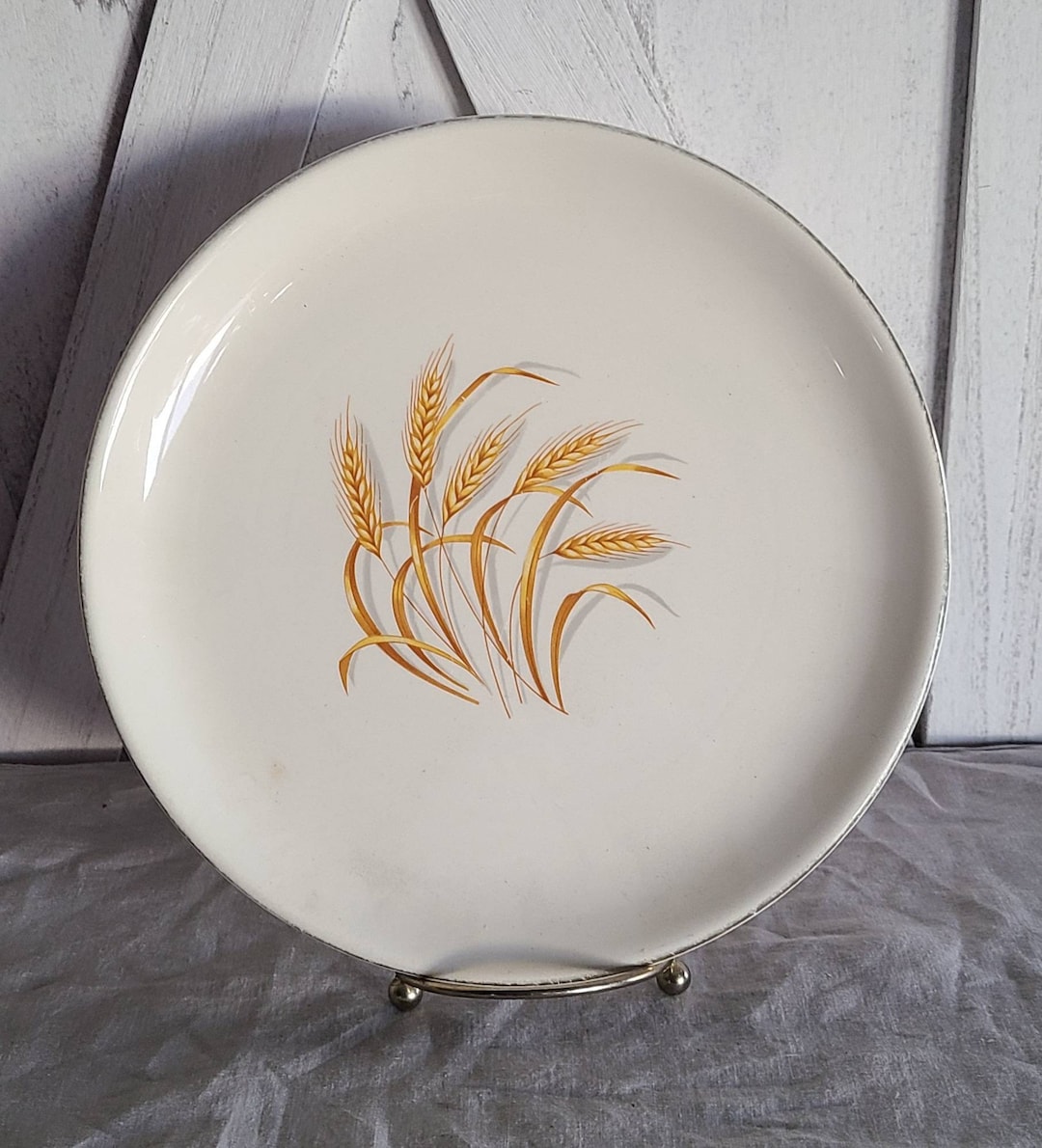 Vintage Golden Wheat Dishes. - Etsy