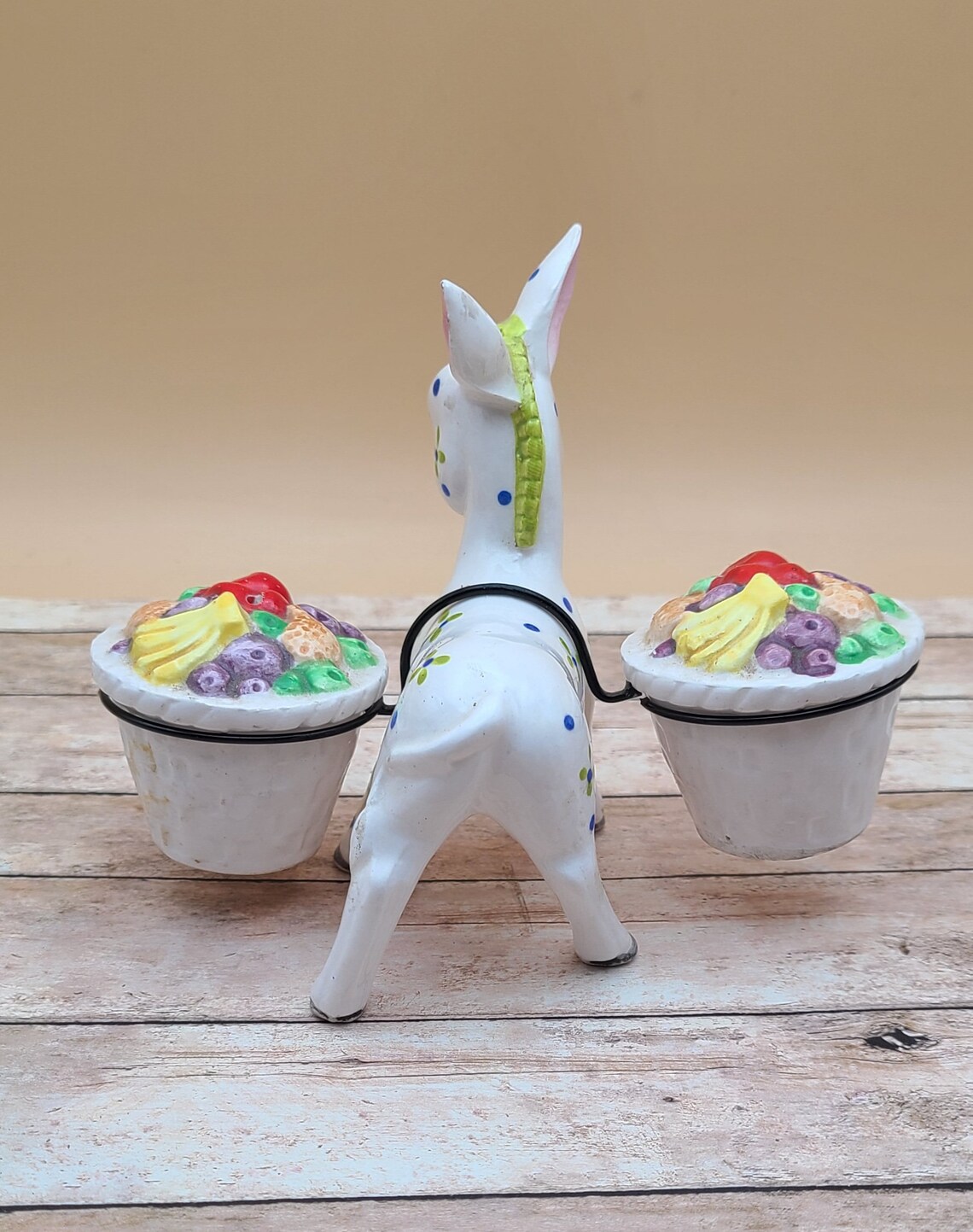 Vintage Donkey Carrying Fruit Baskets Salt and Pepper Shakers - Etsy