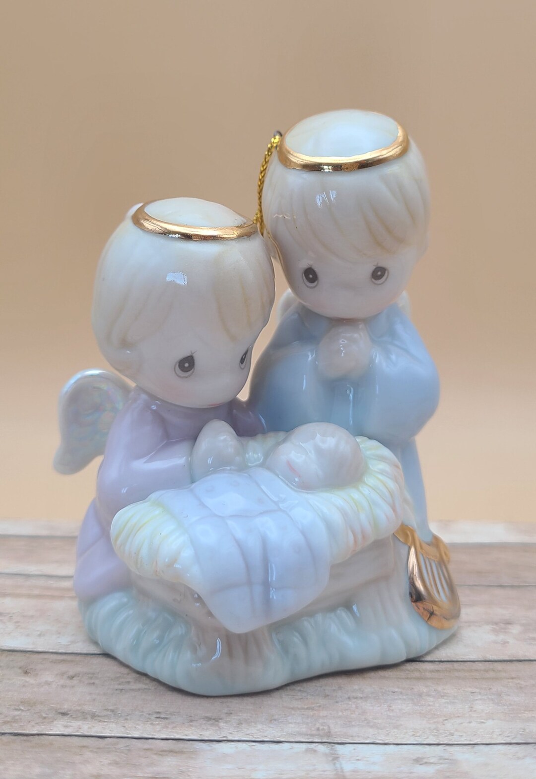 Vintage Precious Moments Angels and Baby Jesus Ornament - Etsy