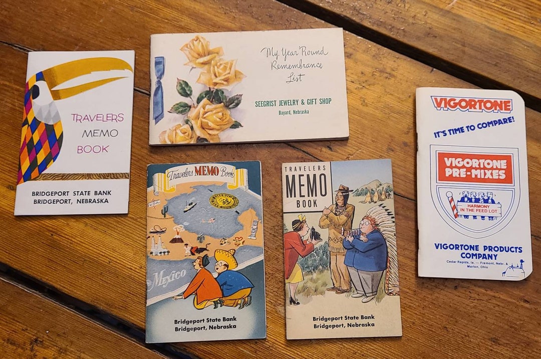 Lot of 5 Vintage Memo Books. - Etsy