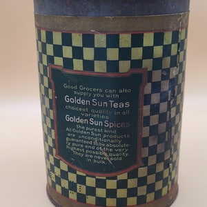 Vintage Golden Sun Coffee Can - Etsy