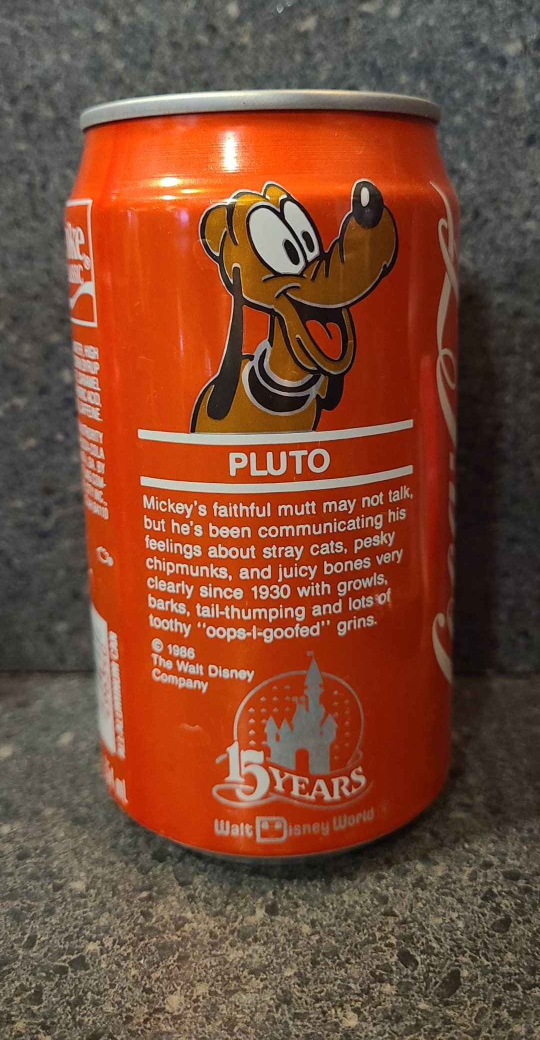 Vintage 1986 Empty 12 Oz. Walt Disney Pluto Coca Cola Can - Etsy