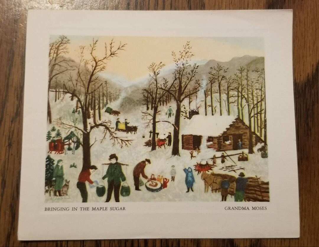 Vintage Grandma Moses Greeting Card - Etsy