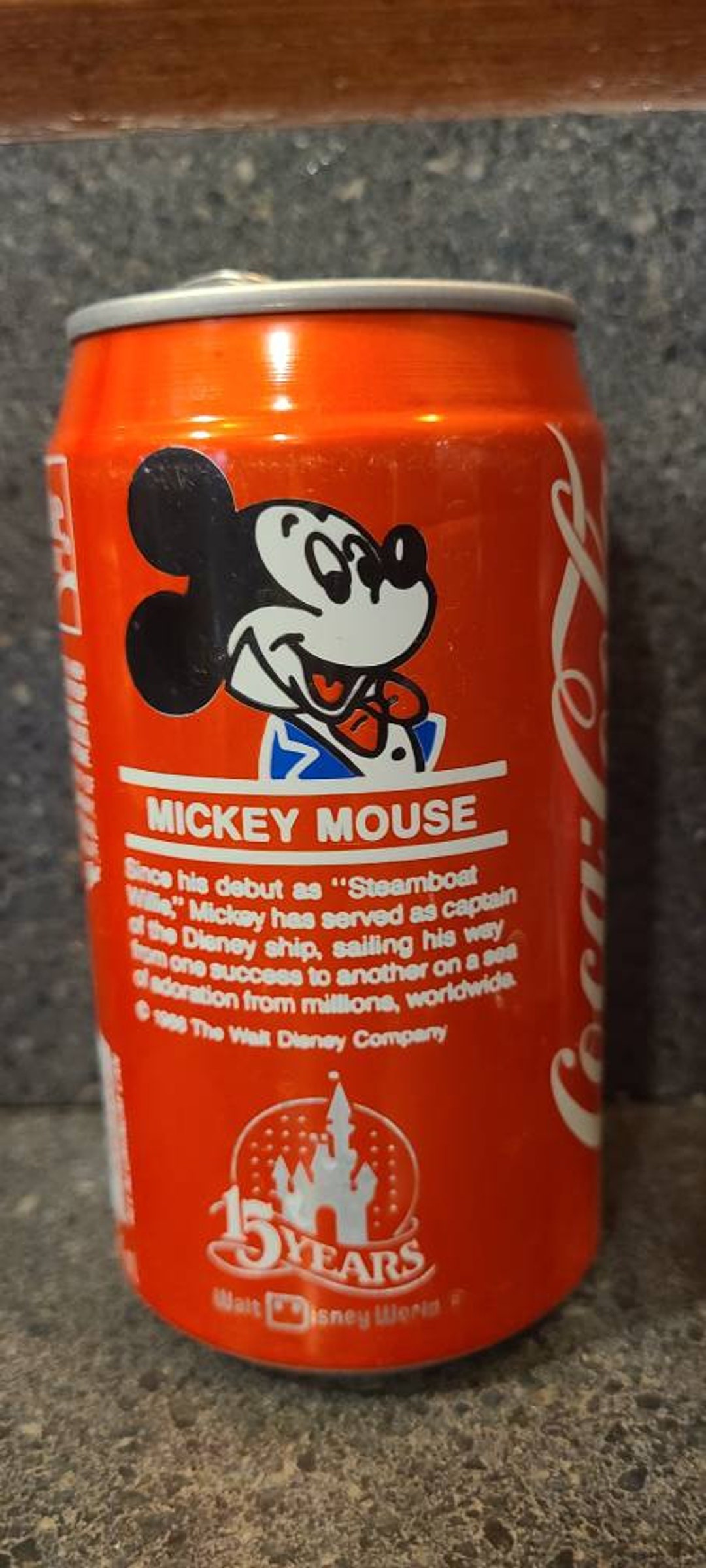 Vintage 1986 Empty 12 Oz. Walt Disney Mickey Mouse Coca Cola Can - Etsy