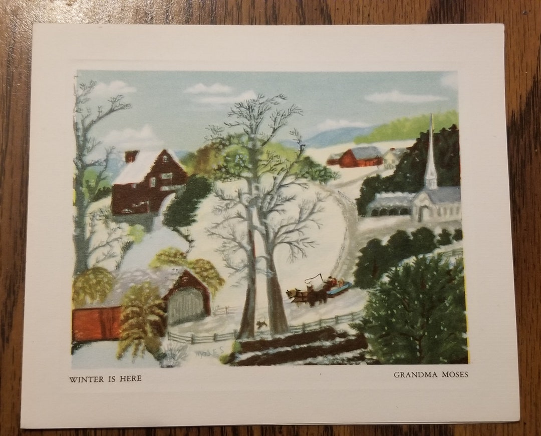 Vintage Grandma Moses Greeting Card - Etsy