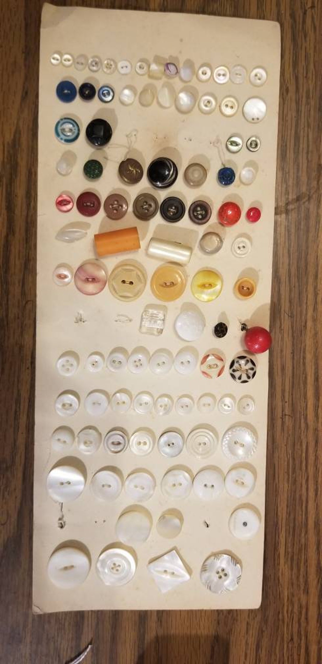 Vintage Buttons on Original Button Card. - Etsy