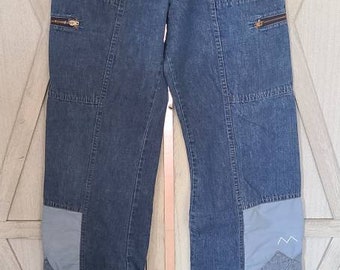 70s Patchwork Window Pane Hip Hugger Vintage Denim Bell Bottom Flare ...