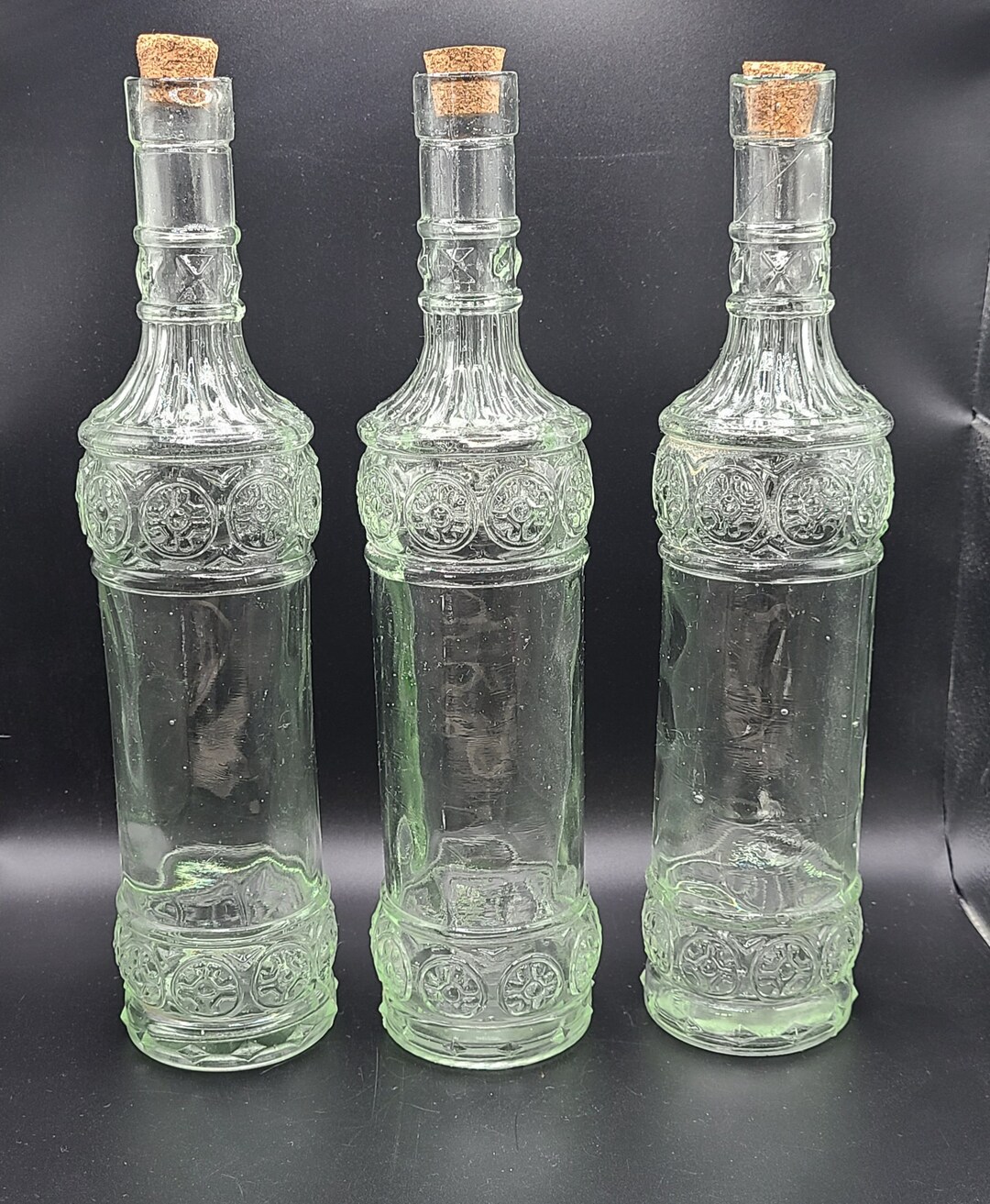 Vintage Set of 3 Classic Glass Storage Bottles - Etsy