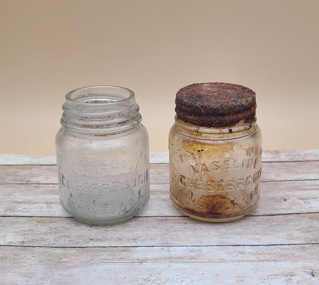 2 Vintage Vaseline Bottles - Etsy