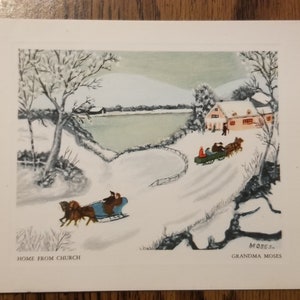 Vintage Grandma Moses Greeting Card - Etsy