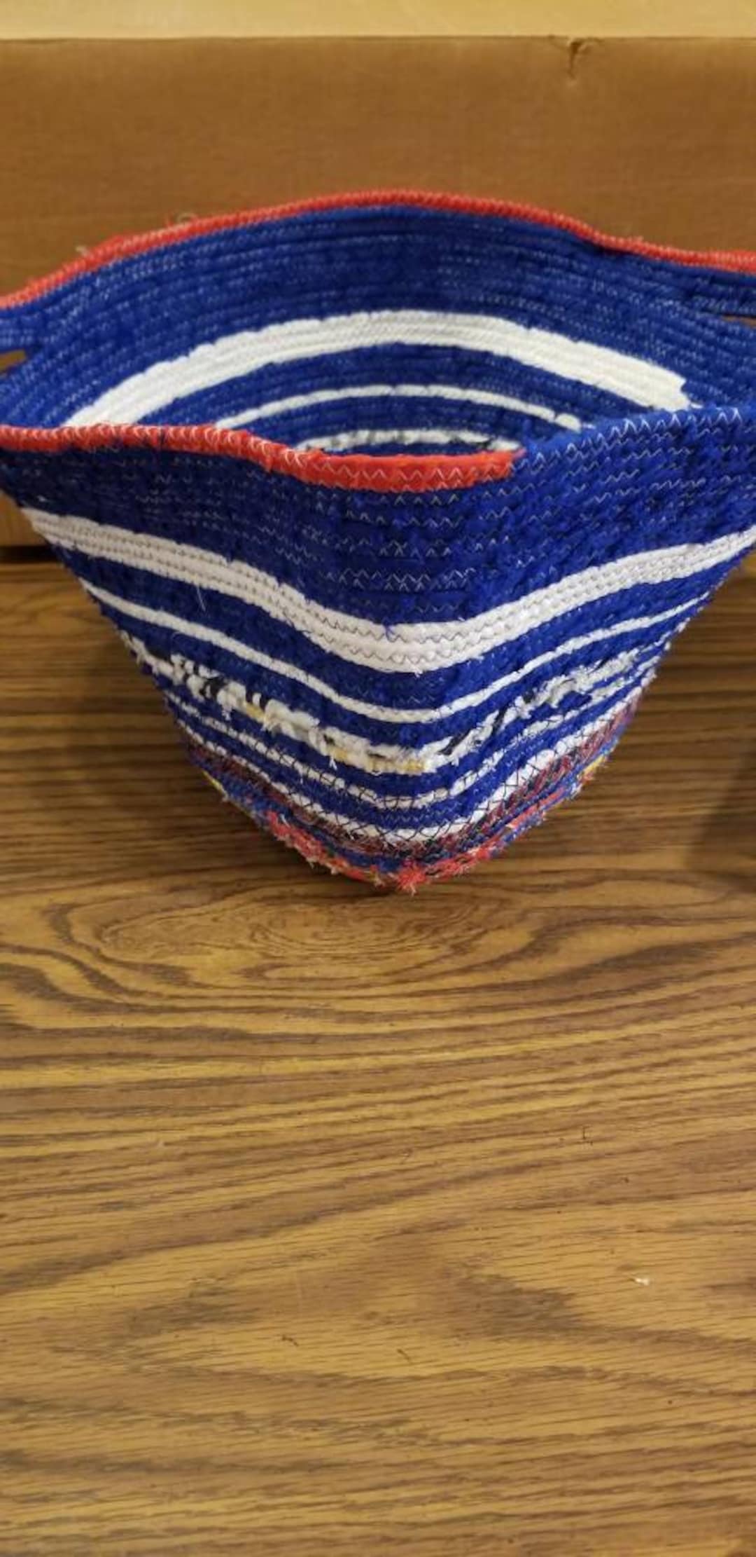 Handmade Basket Made From Scrap Material. - Etsy
