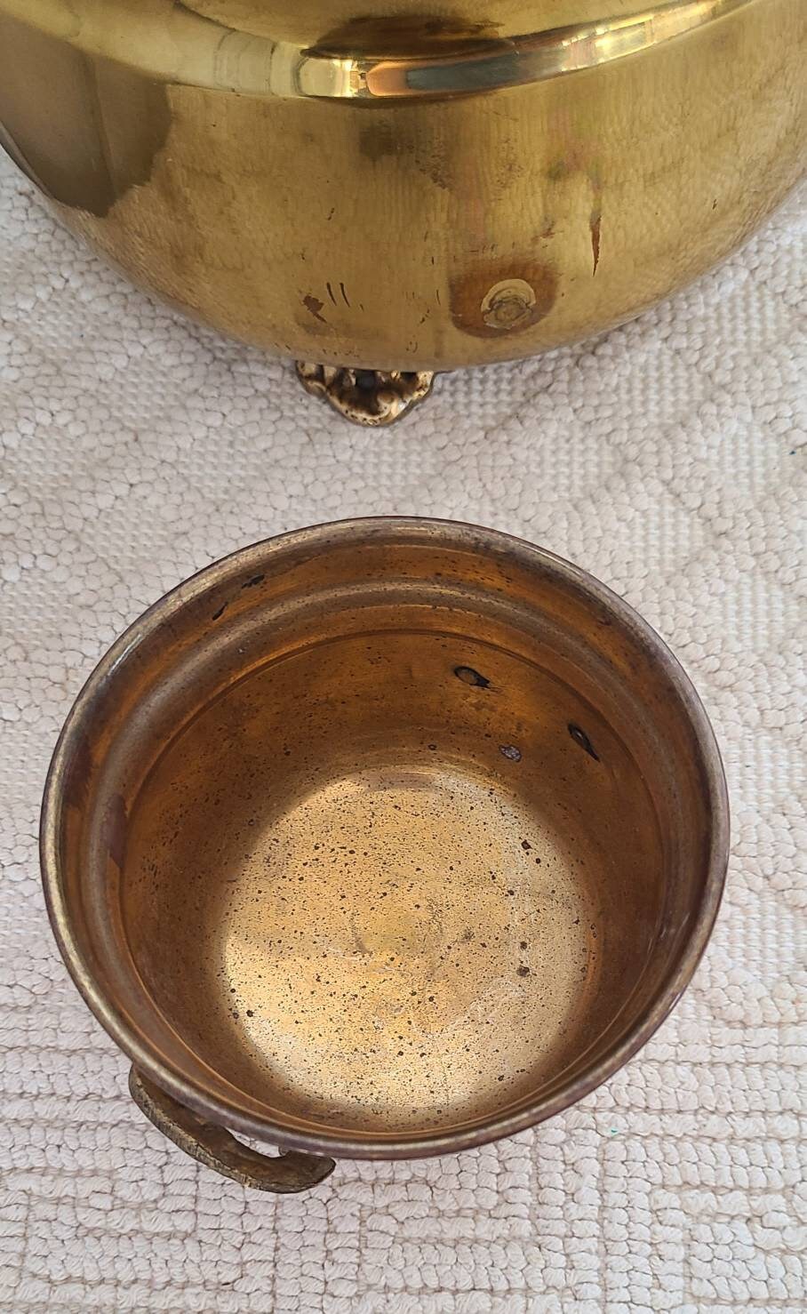 Set of 3 Vintage Brass Pots - Etsy