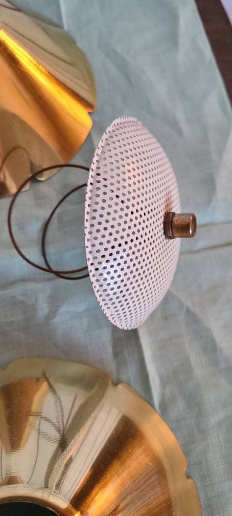 Set of 3 Vintage 1940s Brass Lamp Shades. - Etsy