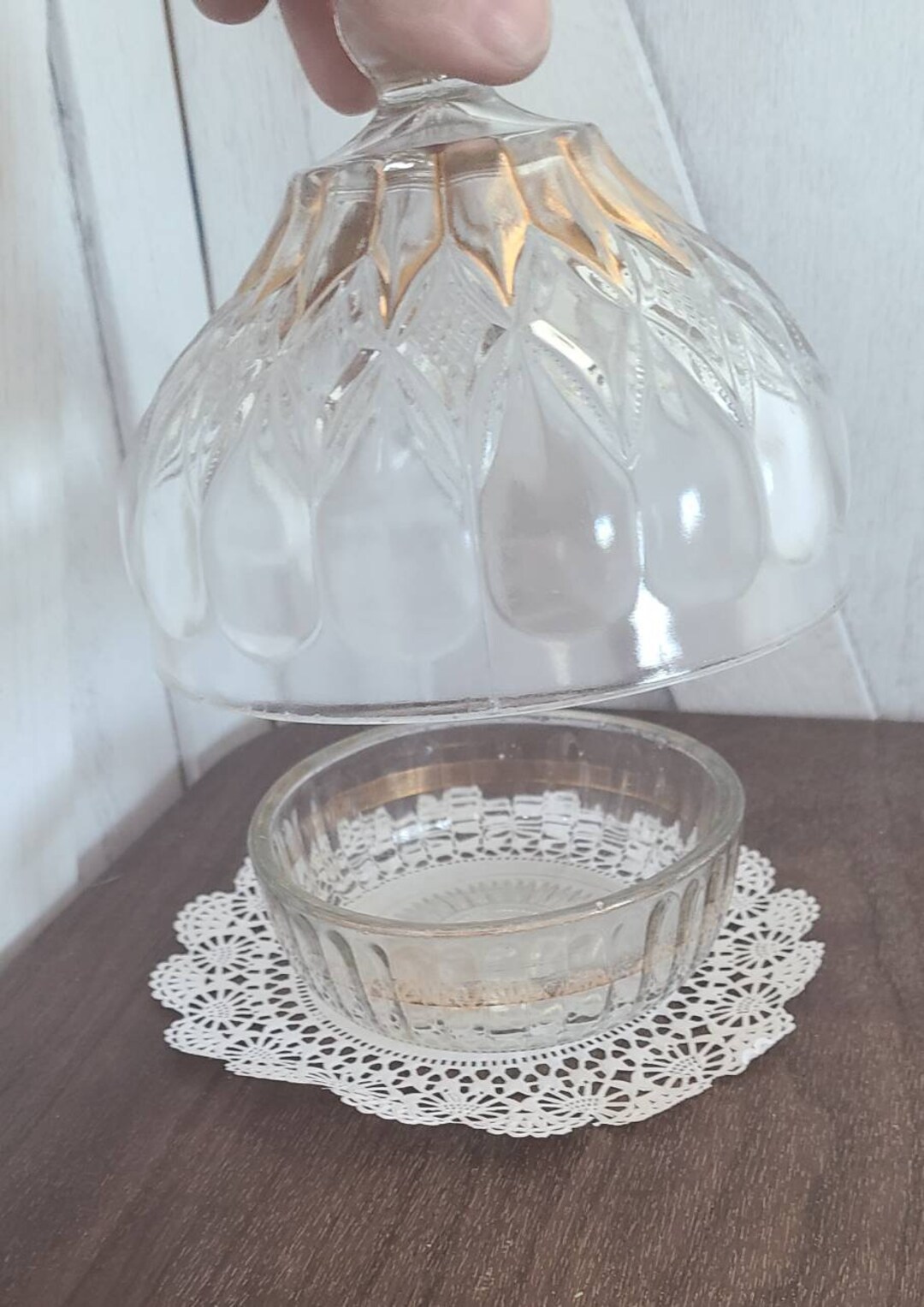 Vintage Pressed Glass Cheese Bowl and Dome Cover. - Etsy