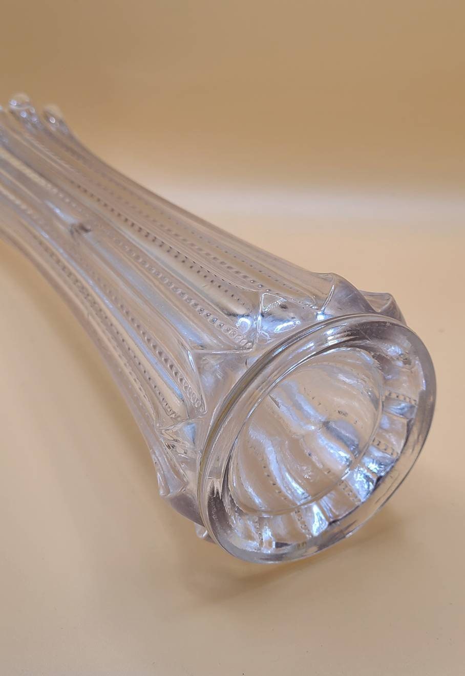 Vintage Fluted Glass Vase - Etsy