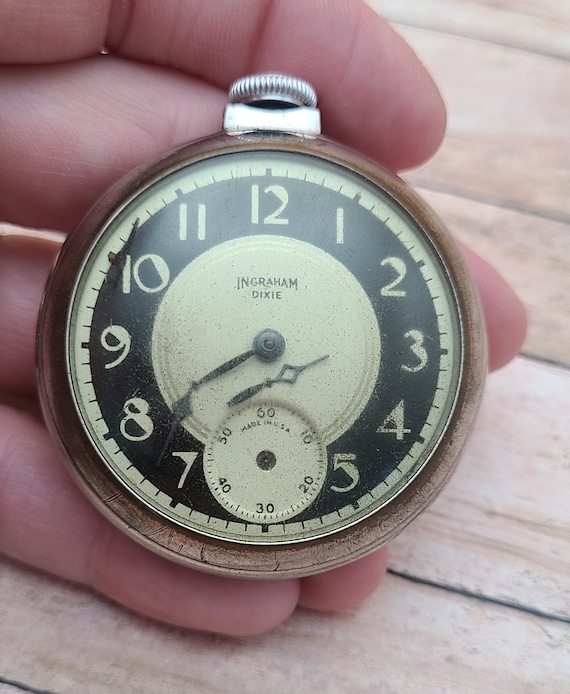 Vintage Ingraham Dixie Pocket Watch - Gem