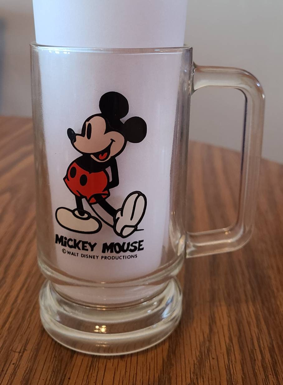 Vintage Mickey Mouse Glass Mug | Etsy