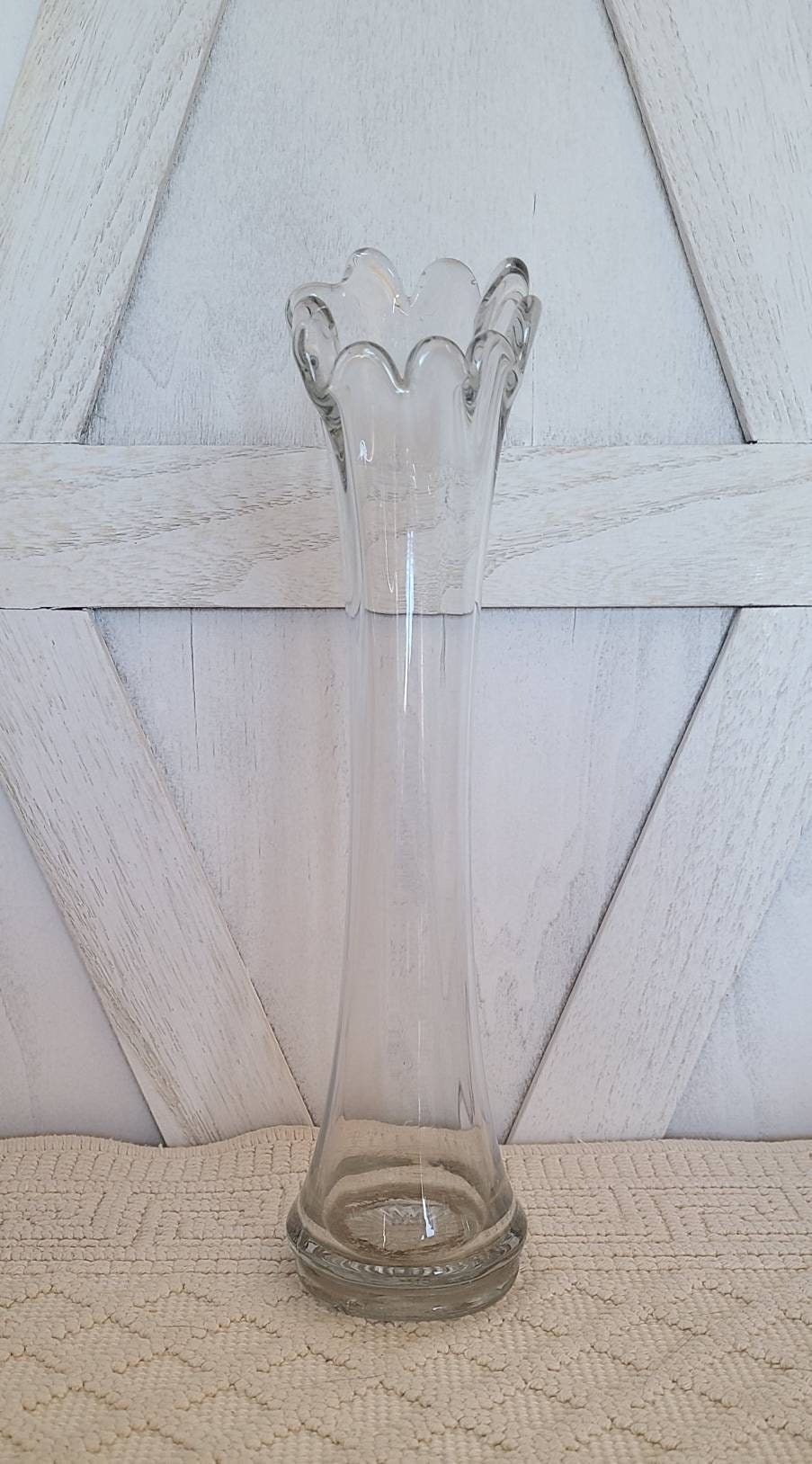 Vintage Fluted Glass Vase - Etsy