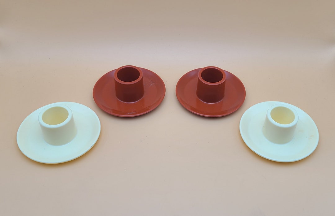 Vintage Set of 4 Plastic Taper Candle Holders - Etsy