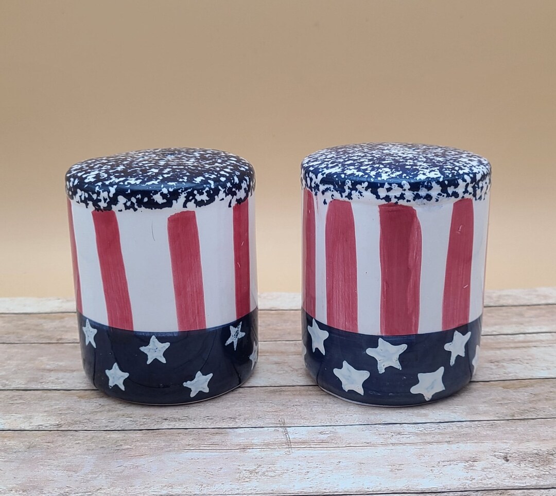 Vintage American Flag Hat Salt and Pepper Shakers. - Etsy