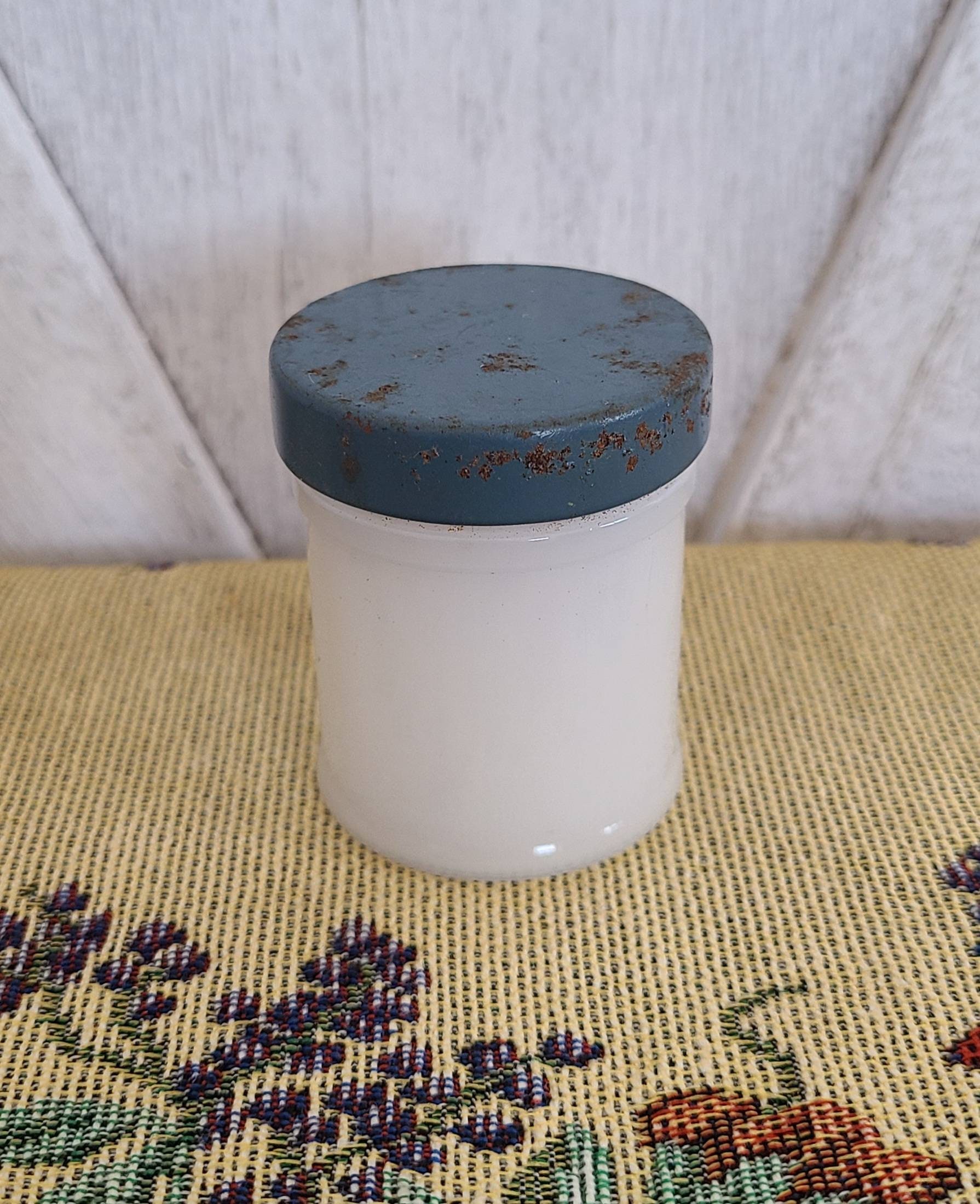 Vintage Milk Glass Mentholatum Jar With Metal Screw-on Lid. - Etsy
