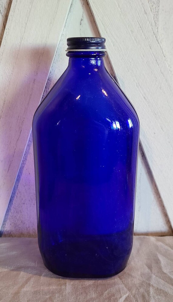 Vintage 9 Cobalt Blue Glass Milk of Magnesia Bottle. | Etsy