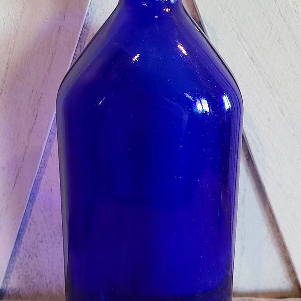Vintage Milk of Magnesia Blue Glass Bottle - Etsy
