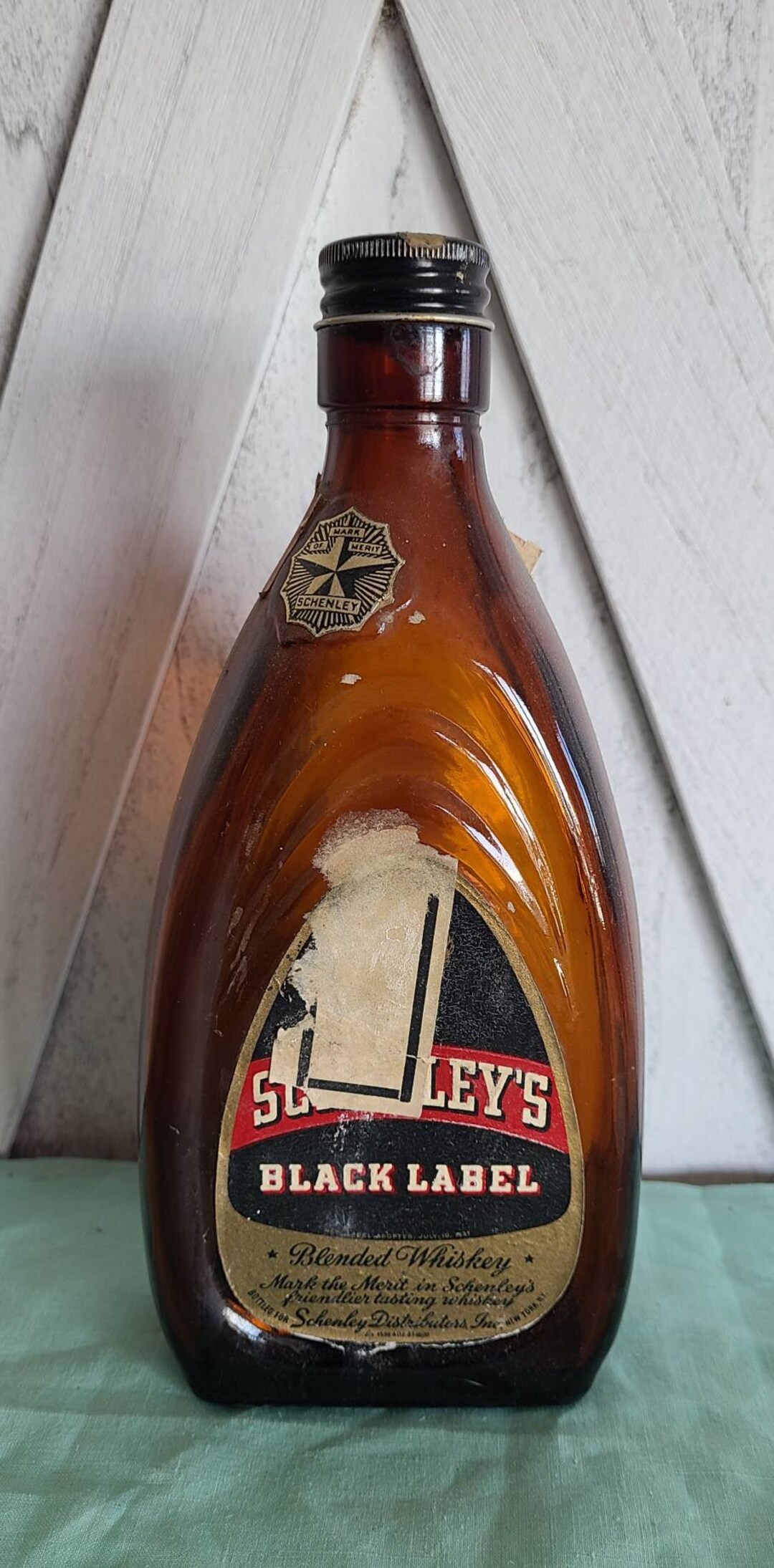 Vintage Schenleys Black Label Alcohol Bottle - Etsy