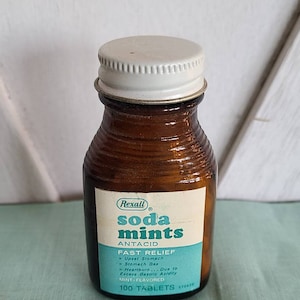 Antique Rexall Antacid Sods Mints Glass Medicine Bottle. - Etsy