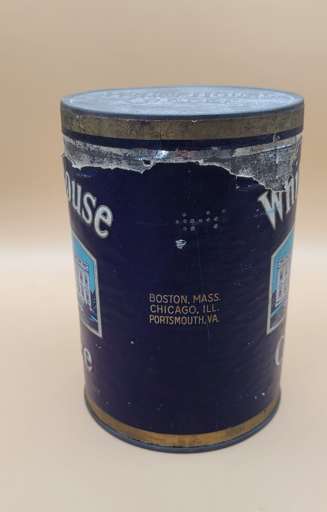 Vintage White House Coffee Can - Etsy