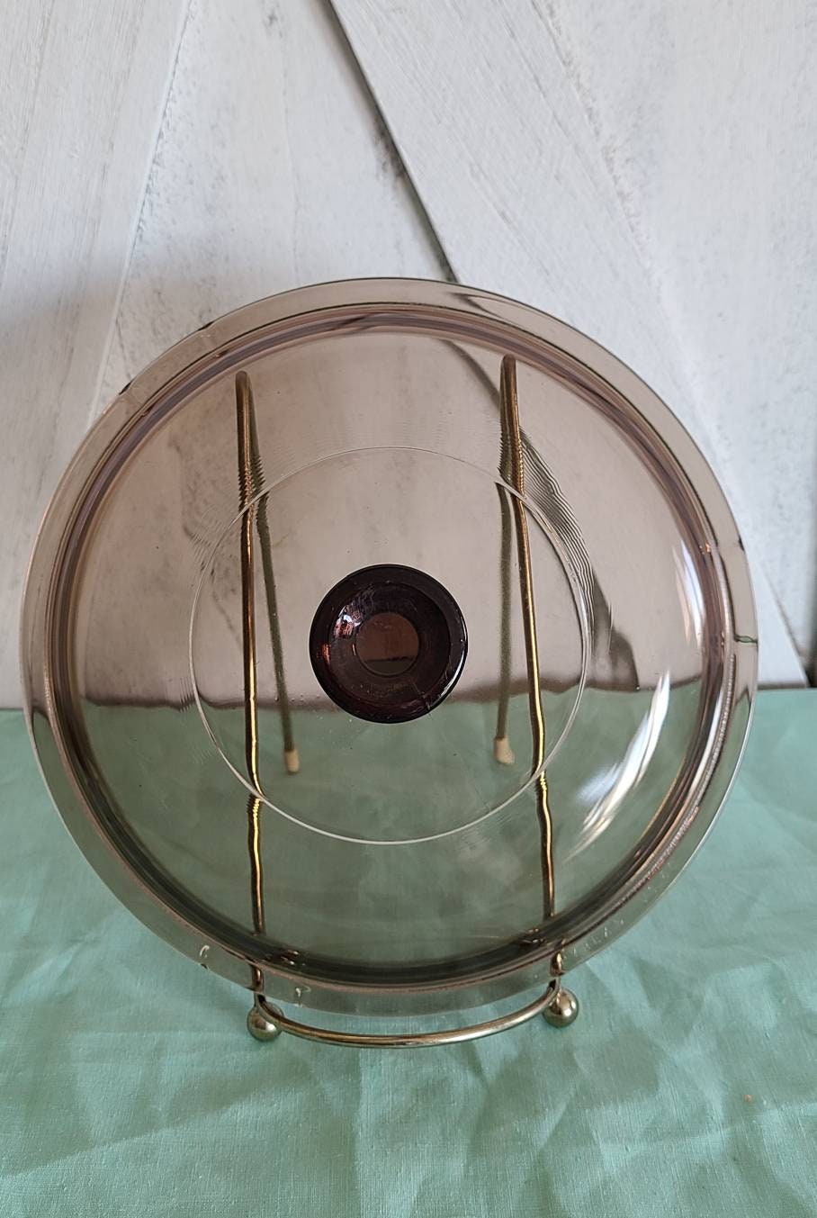 Brown Glass Pyrex Lid With Handle. - Etsy