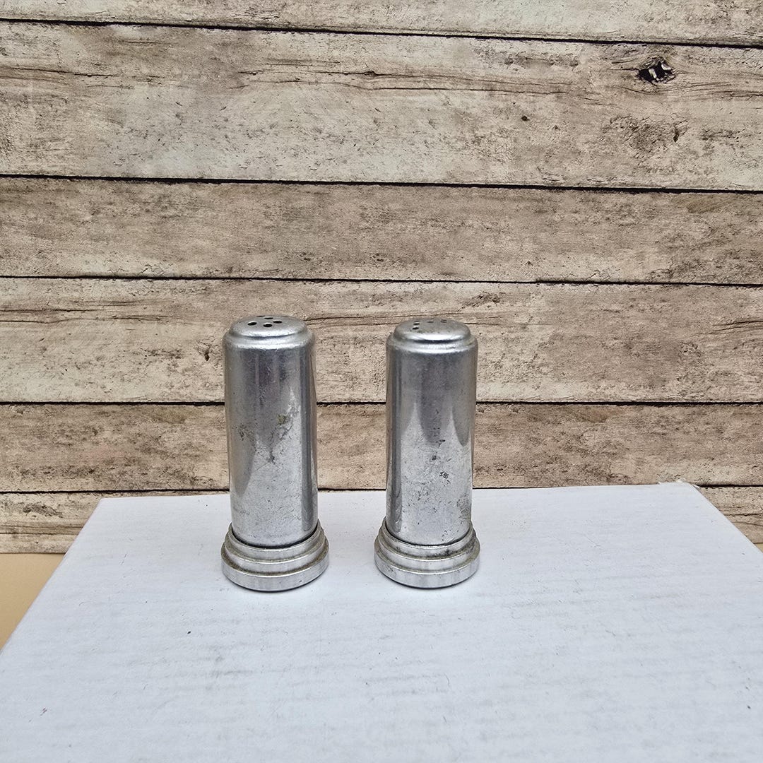Vintage Aluminum Salt and Pepper Shakers - Etsy