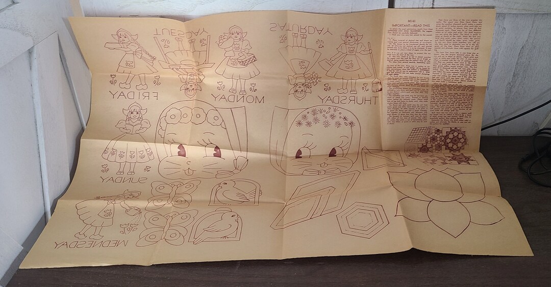 Vintage Days of the Week Fabric Transfers - Etsy