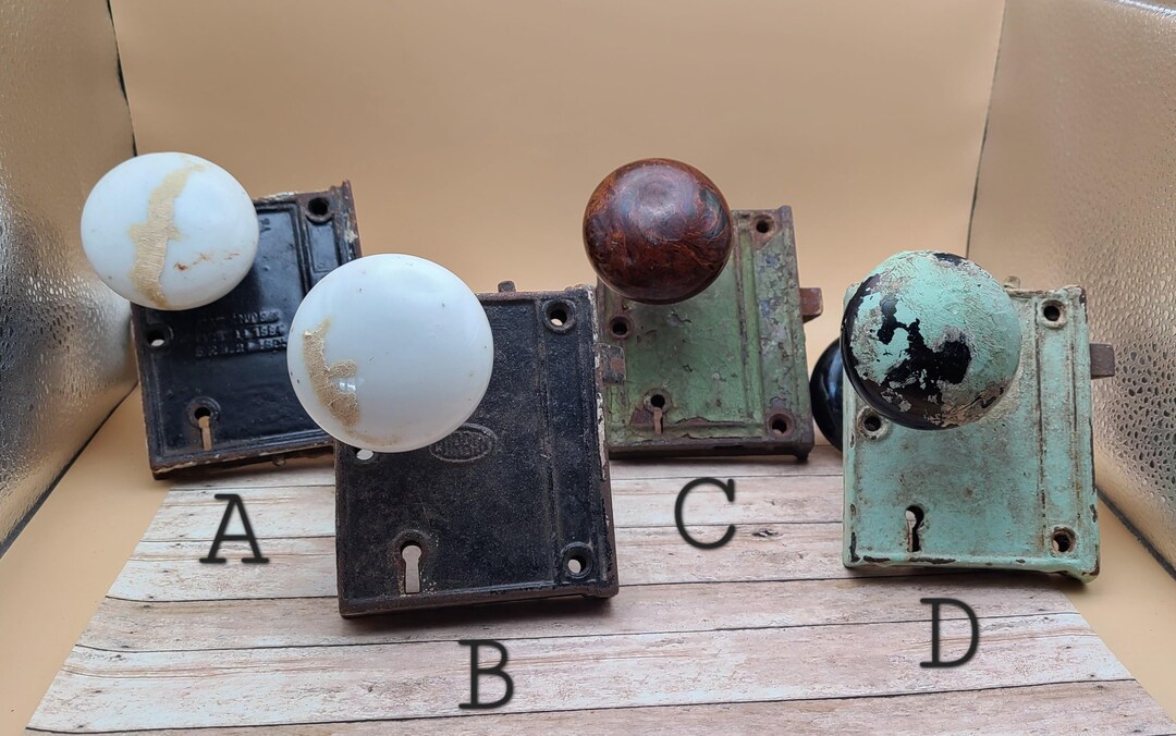 Antique Cast Iron Rim Lock Sets With Door Knobs - Etsy