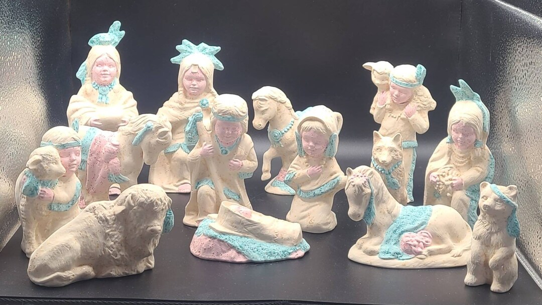 Vintage 14 Piece Native American Nativity Scene. - Etsy