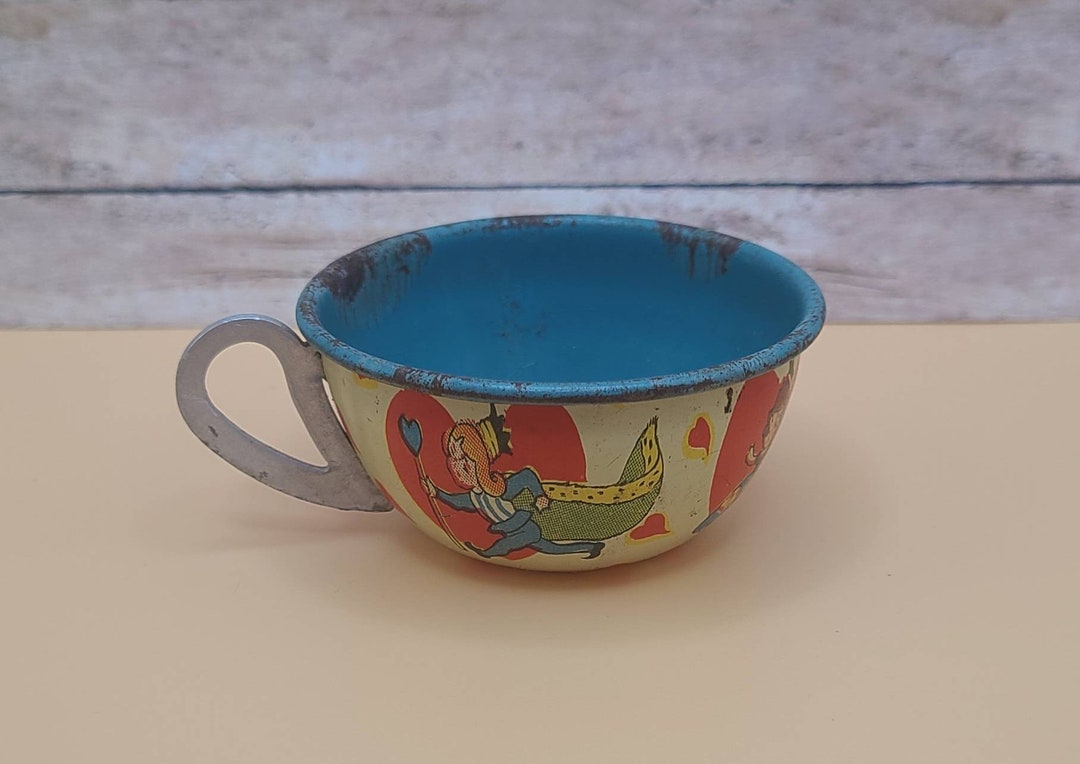 Vintage Mini Metal Tea Cup - Etsy