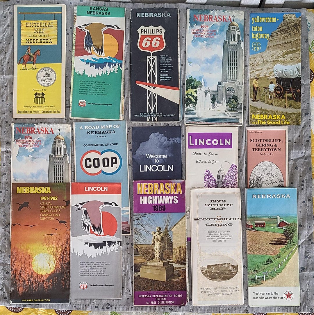 Vintage Road Maps - Etsy