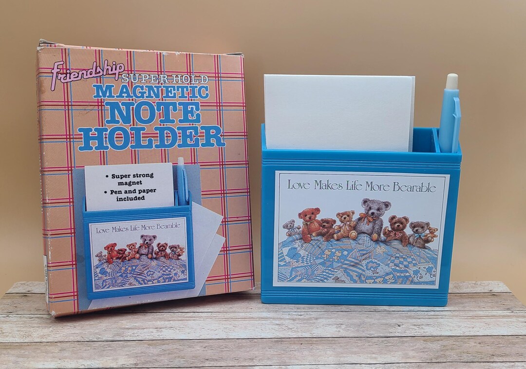 Vintage Magnetic Note Holder - Etsy