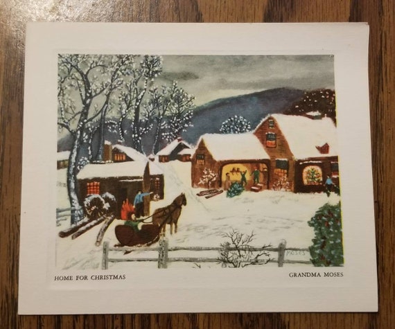 Vintage Grandma Moses Greeting Card - Etsy