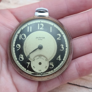 Vintage Ingraham Dixie Pocket Watch - Etsy