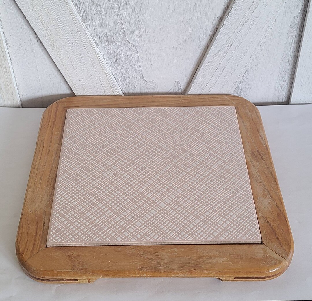 Handmade Tile Trivet or Cutting Block With Wood Frame. - Etsy