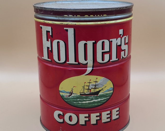 Vintage Folgers Coffee Can - Etsy