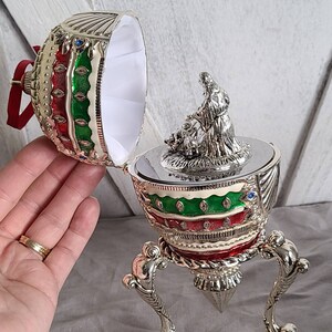 Vintage Chrome Egg Shaped Music Box, With Nativity Scene Inside. - Etsy