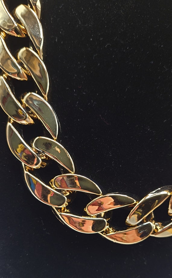 Vintage Large Chunky Fake Gold Chain Necklace - Gem
