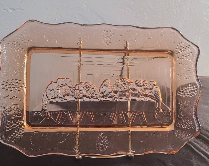 Vintage Tiara Glass Bread Plate Depicting the Last Supper. - Etsy