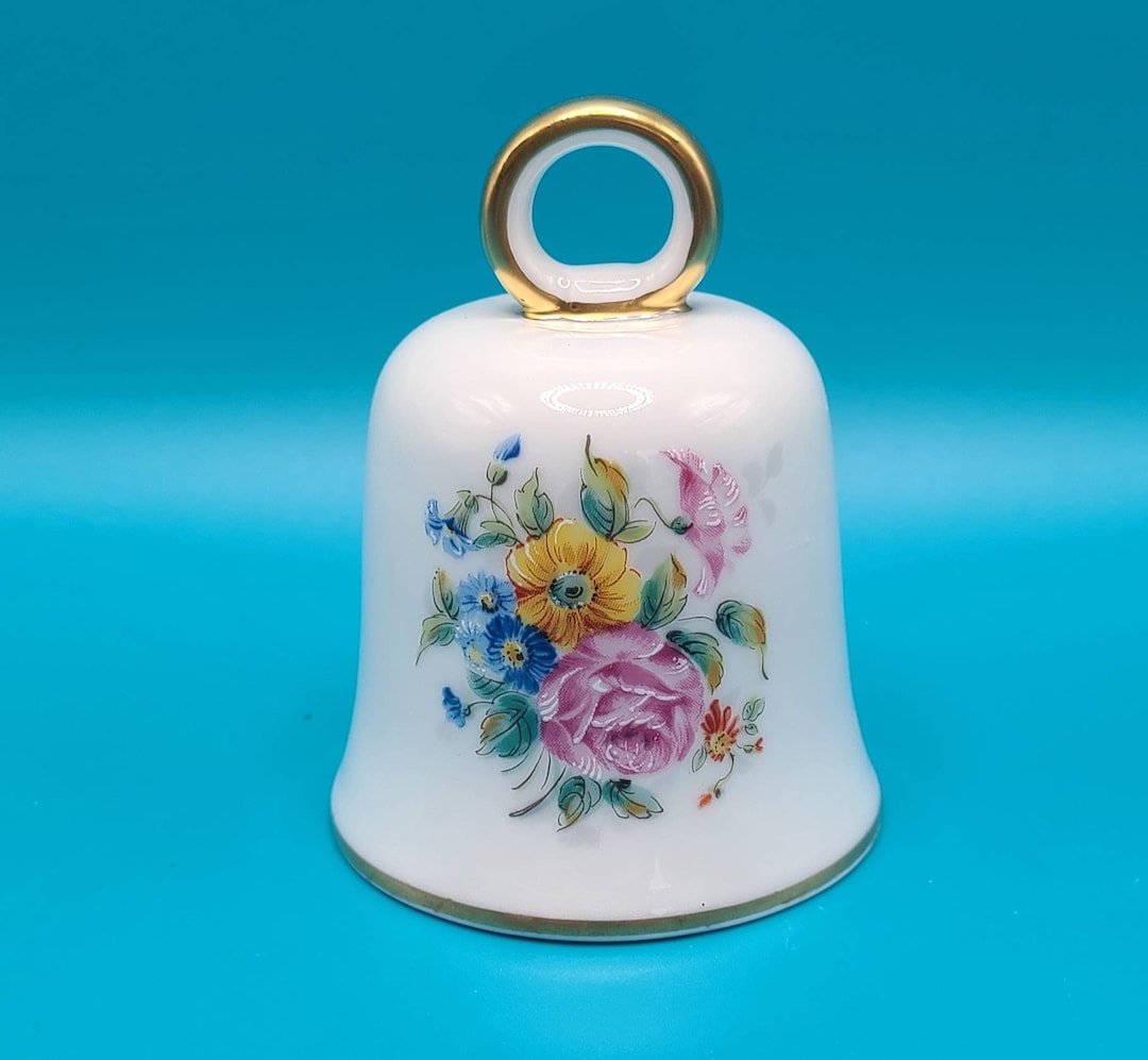 Vintage Porcelain Limoges Castle Bell With Gold Trim - Etsy